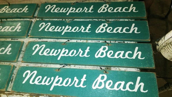 NEWPORT BEACH (Cursive) – Weathered Signs