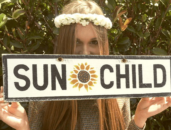 Sun Child Sunflower Wood Sign - Personalized Signs | Weathered Signs