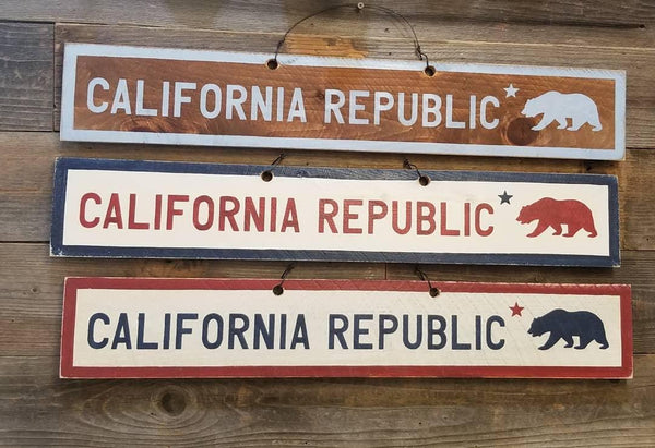 CALIFORNIA REPUBLIC with Cali Bear – Weathered Signs